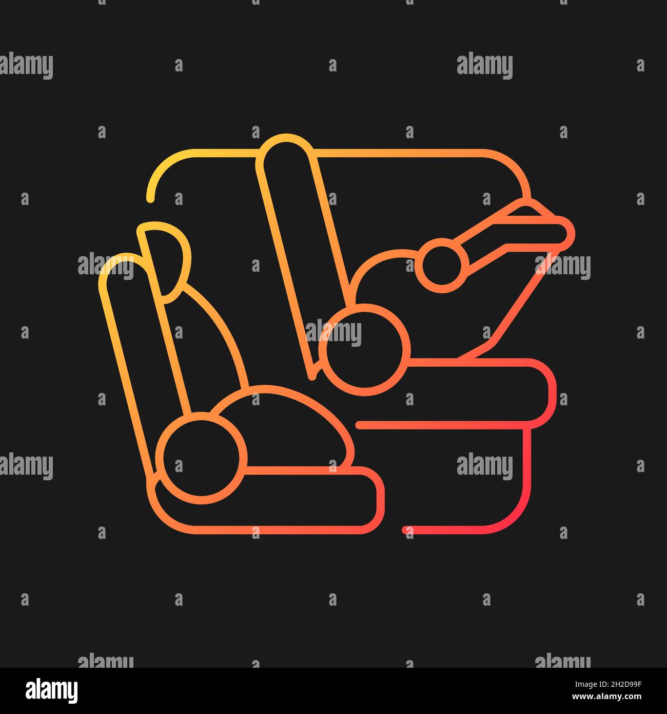 Age appropriate car safety seat gradient vector icon for dark theme ...