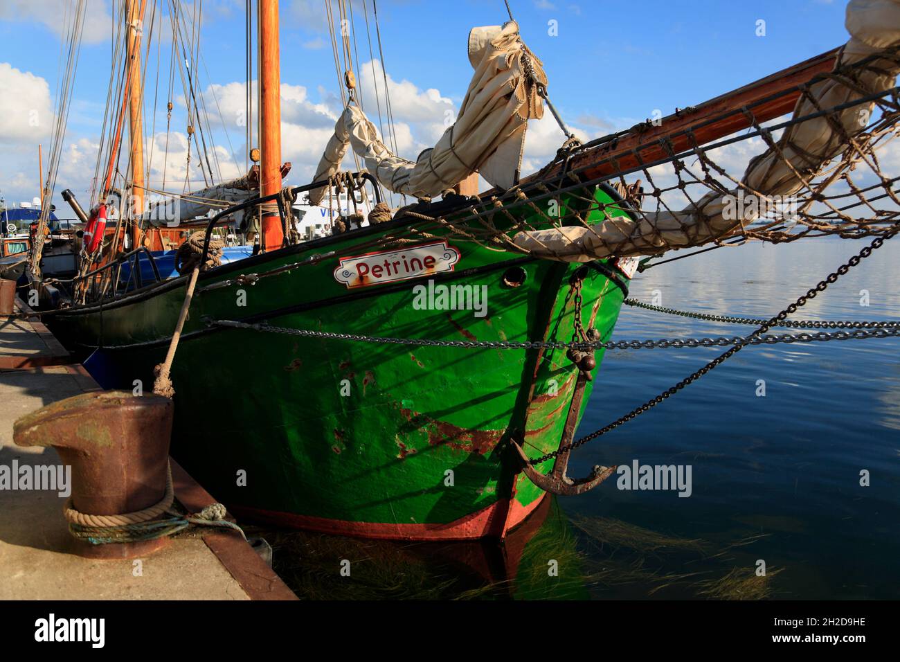 Sailing ship PETRINE in Vitte harbour, Hiddensee island, Baltic Sea ...