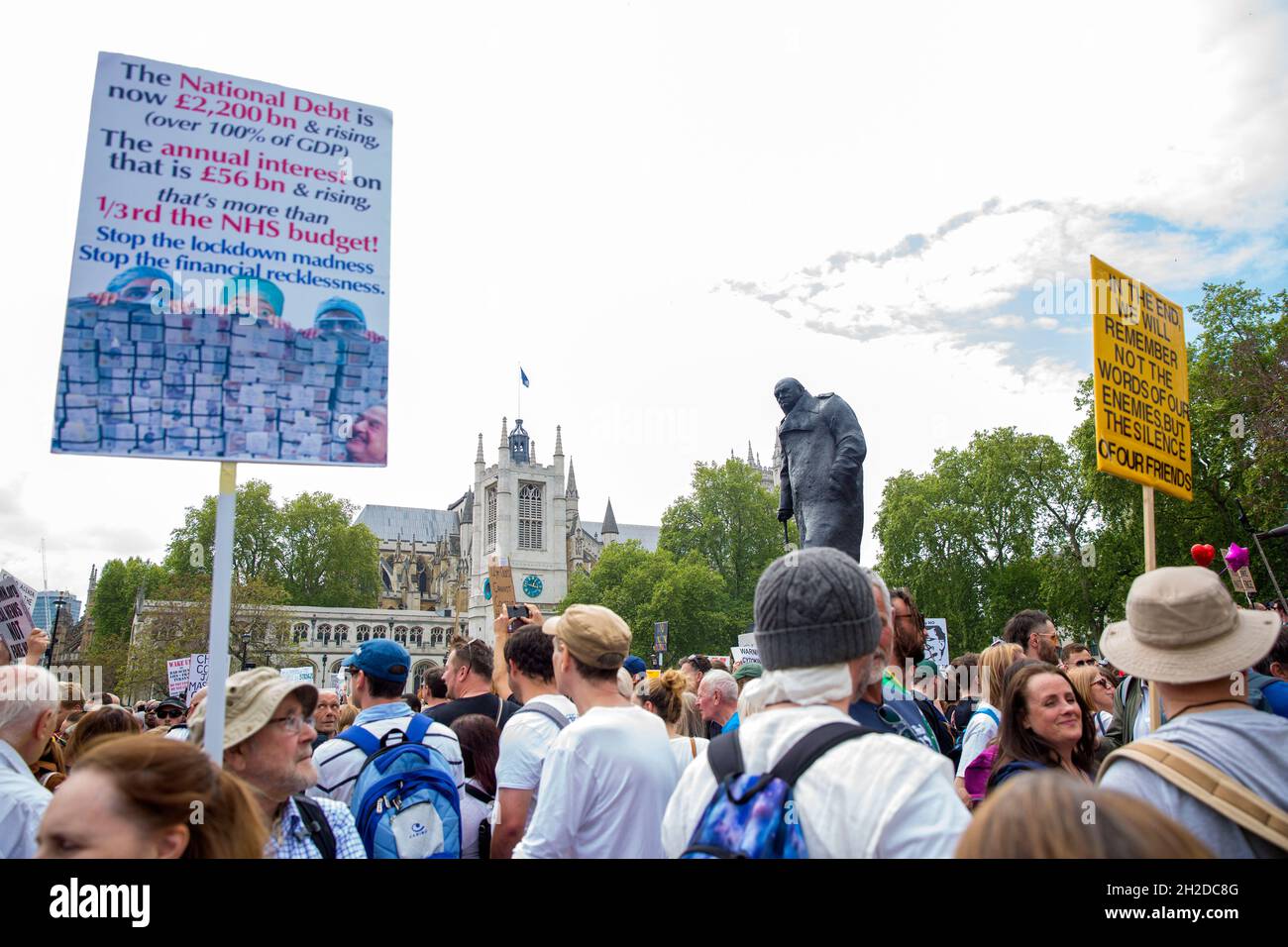 People gather and march during a Unite for Freedom rally in central ...