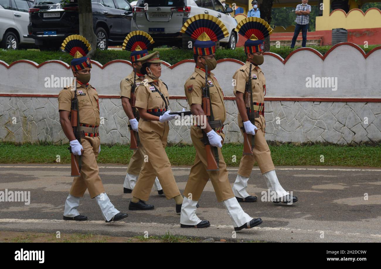 Guwahati, Guwahati, India. 21st Oct, 2021. Assam Police during the ...