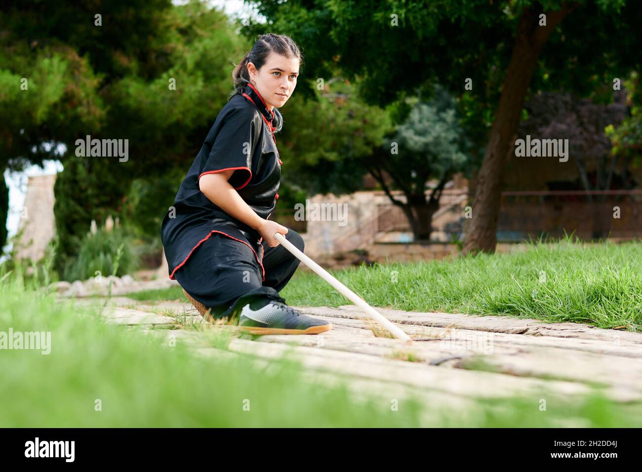 Kung fu pose stick hi-res stock photography and images - Alamy