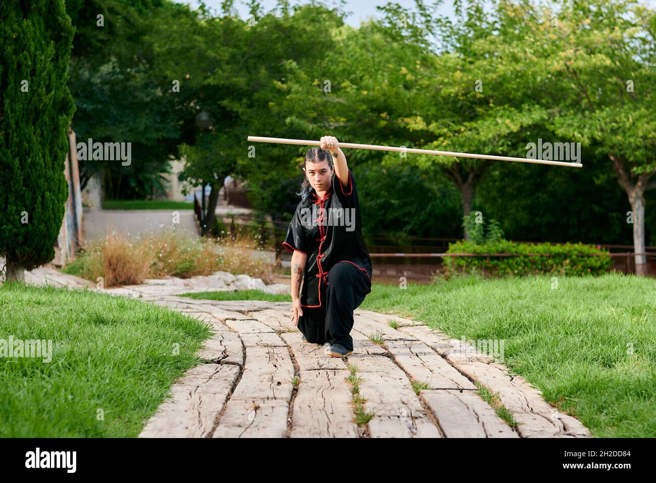 Kung fu pose stick hi-res stock photography and images - Alamy