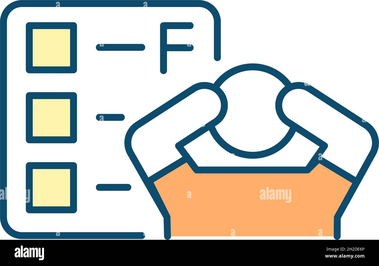 Getting bad grades in school RGB color icon Stock Vector Image & Art ...