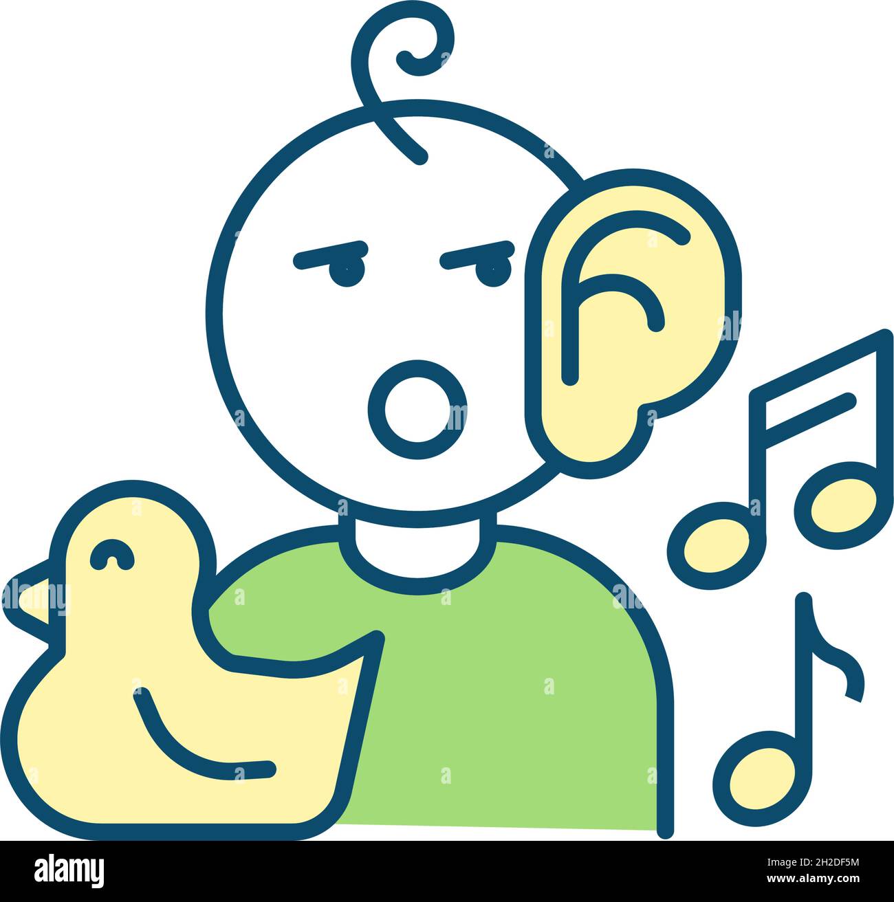 Attention development in toddler RGB color icon Stock Vector Image ...