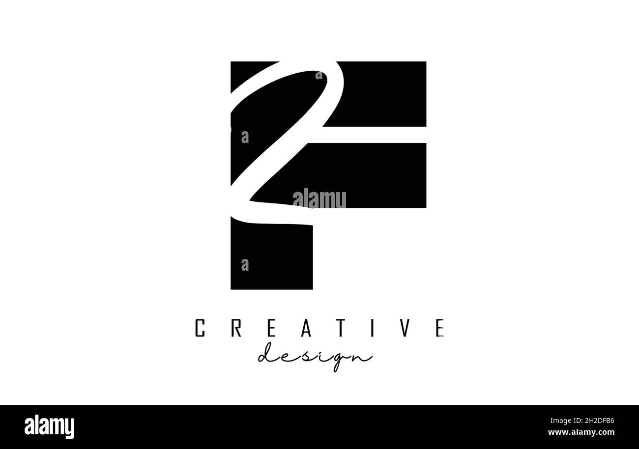 Letters FZ Logo with a minimalist design. Letters F and Z with ...