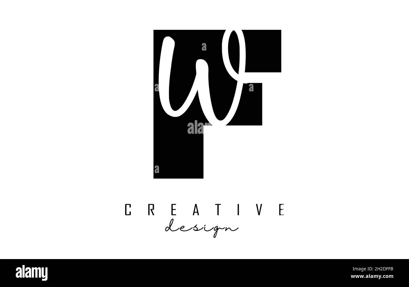 Letters FW Logo with a minimalist design. Letters F and W with ...