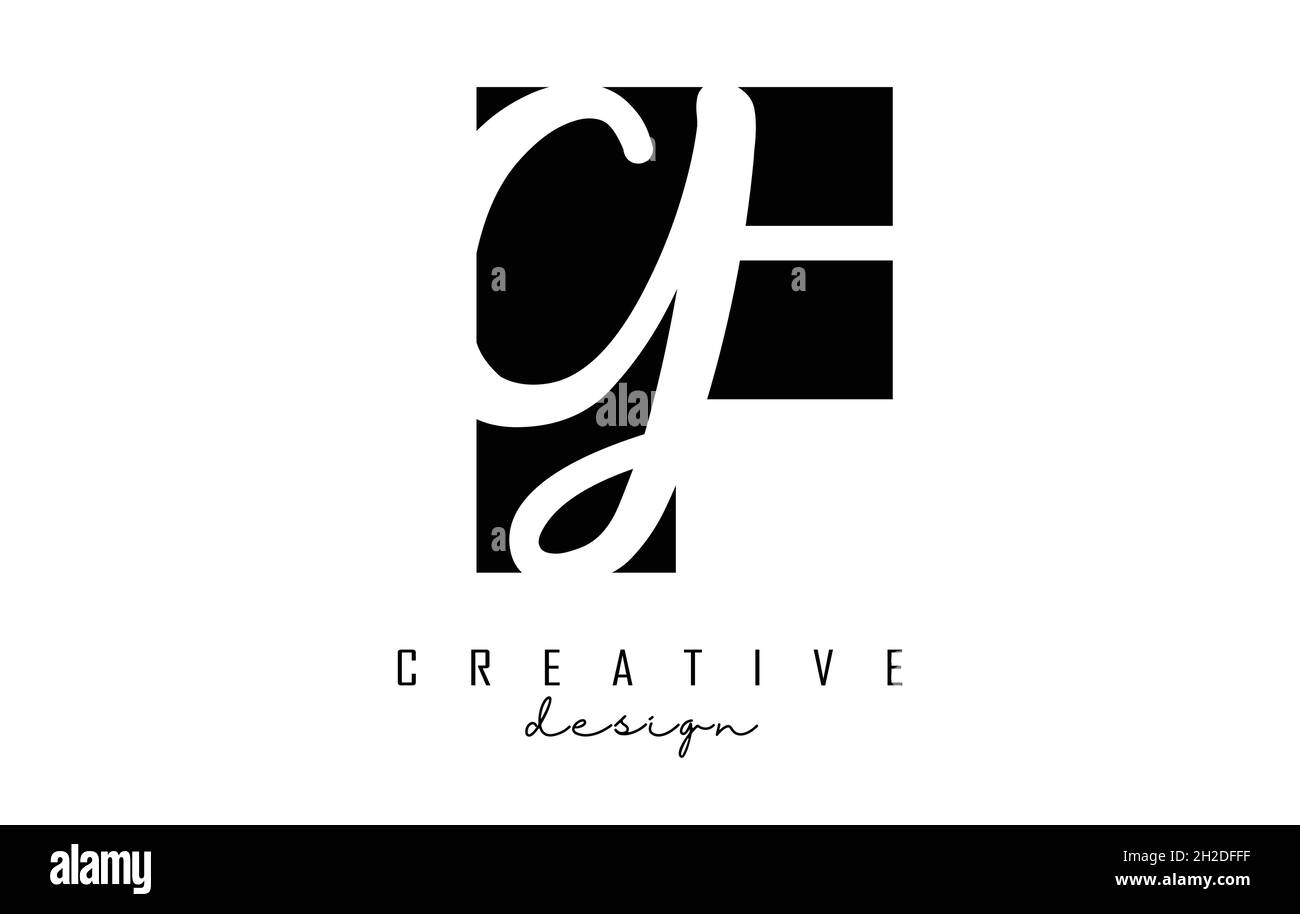Letters FG Logo with a minimalist design. Letters F and G with ...