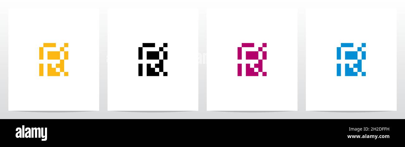 Pixel Square Rectangle Letter Logo Design R Stock Vector Image & Art ...