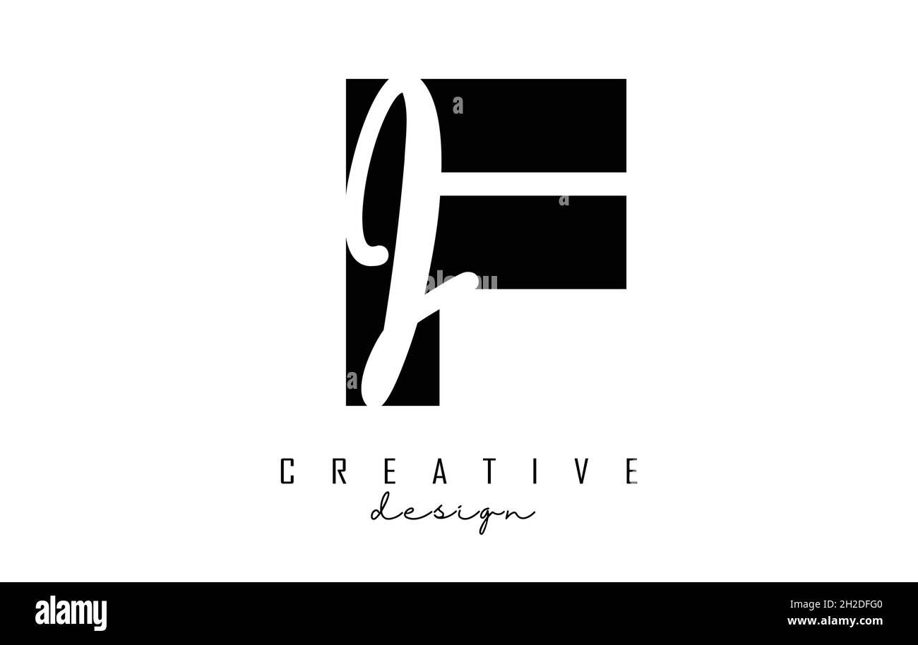 Letters FI Logo with a minimalist design. Letters F and I with ...