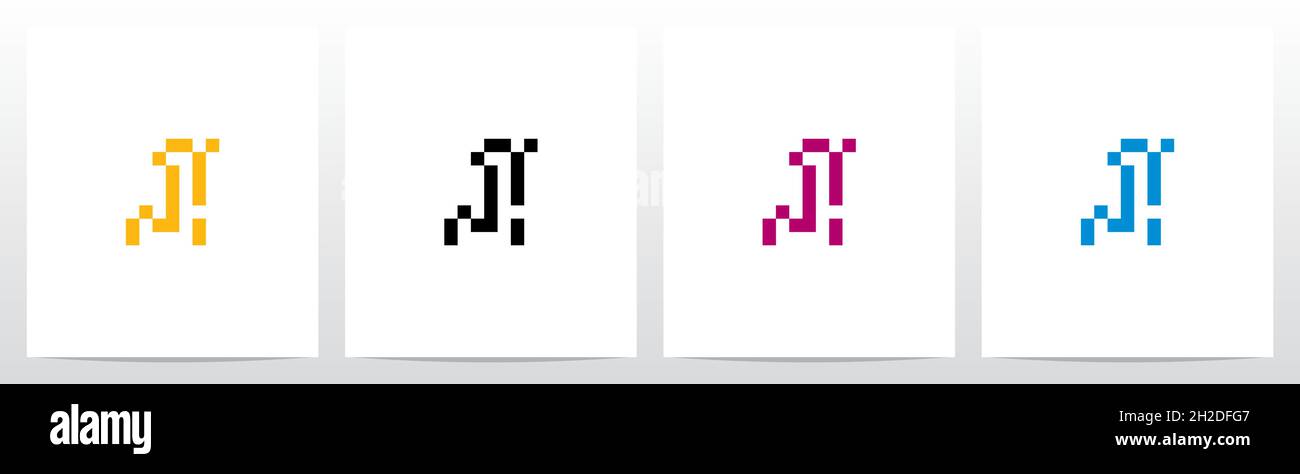 Pixel Square Rectangle Letter Logo Design J Stock Vector Image & Art ...