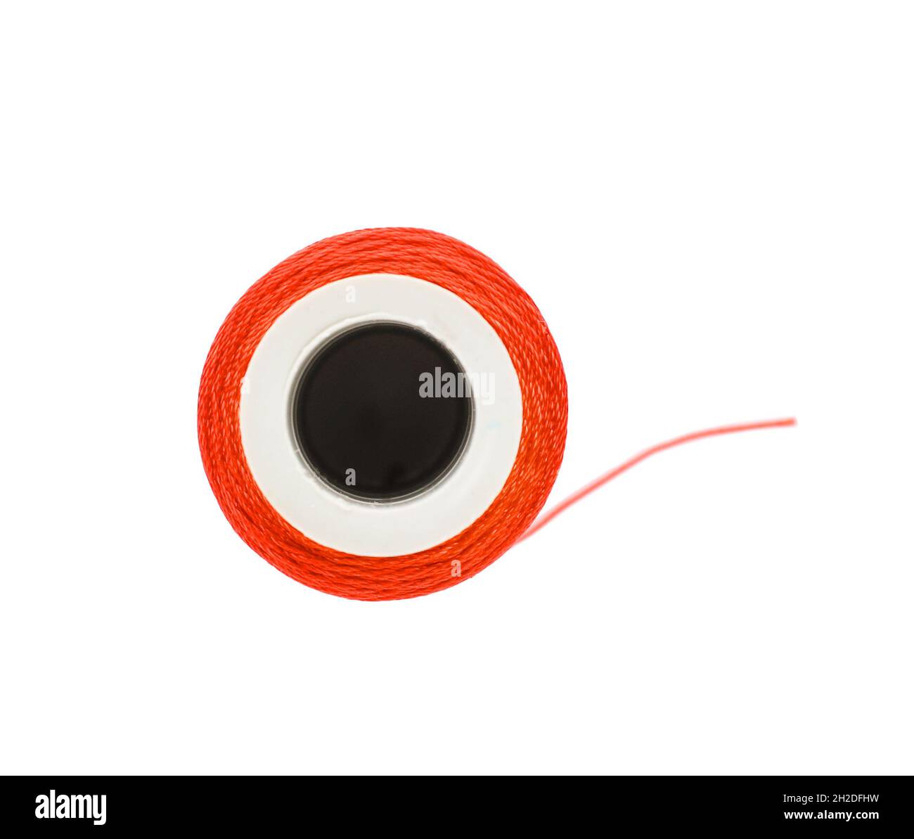 Color sewing thread on white background, top view Stock Photo - Alamy