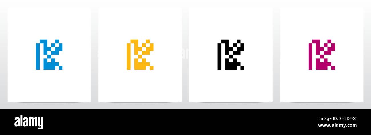 Pixel Square Rectangle Letter Logo Design K Stock Vector Image & Art ...