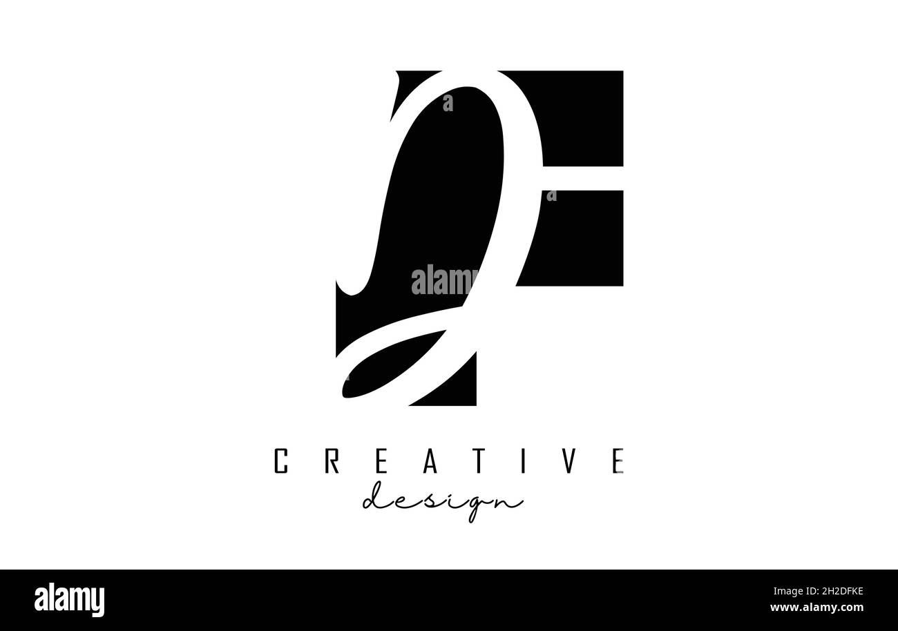 Letters FD Logo with a minimalist design. Letters F and D with ...