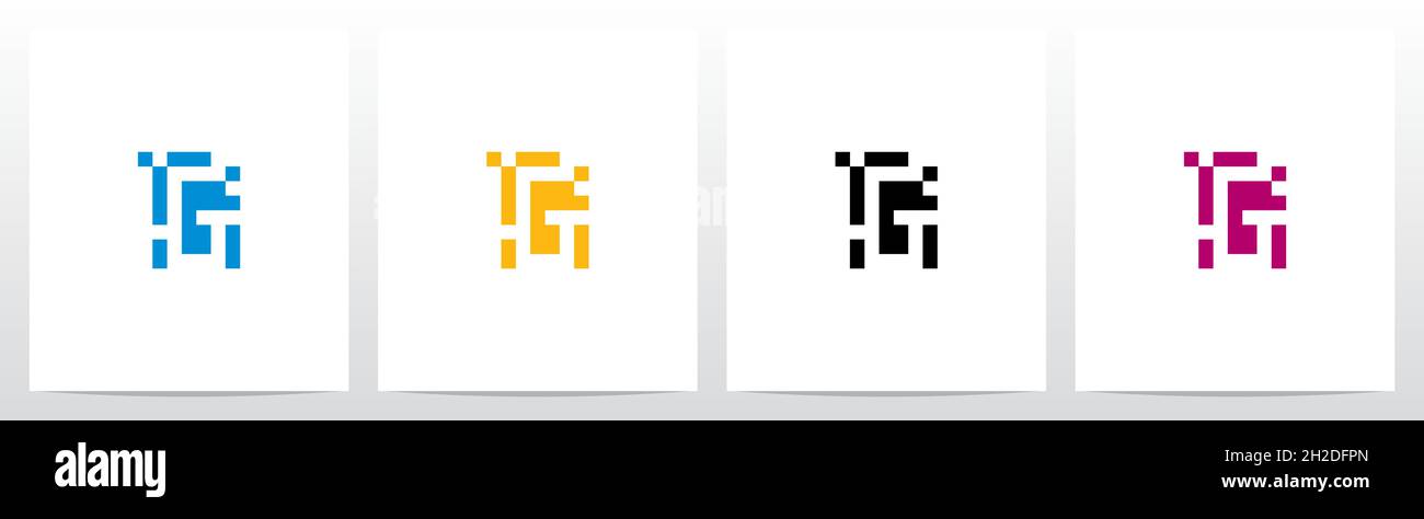 Pixel Square Rectangle Letter Logo Design G Stock Vector Image & Art ...