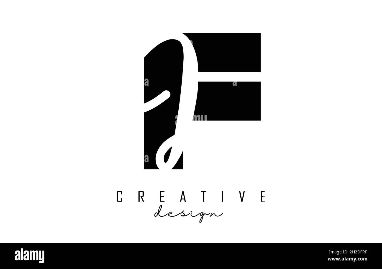 Letters FJ Logo with a minimalist design. Letters F and J with ...