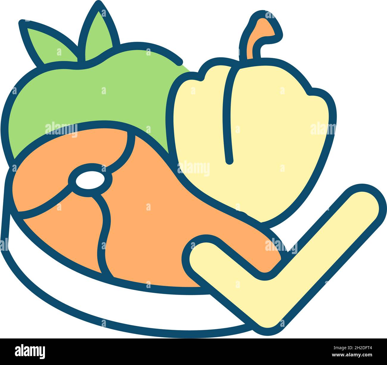 Foods containing omega three RGB color icon Stock Vector Image & Art ...