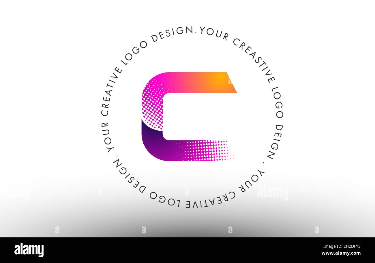 C Dots Letter Logo. C Letter Design Vector Icon Illustration with Dots ...