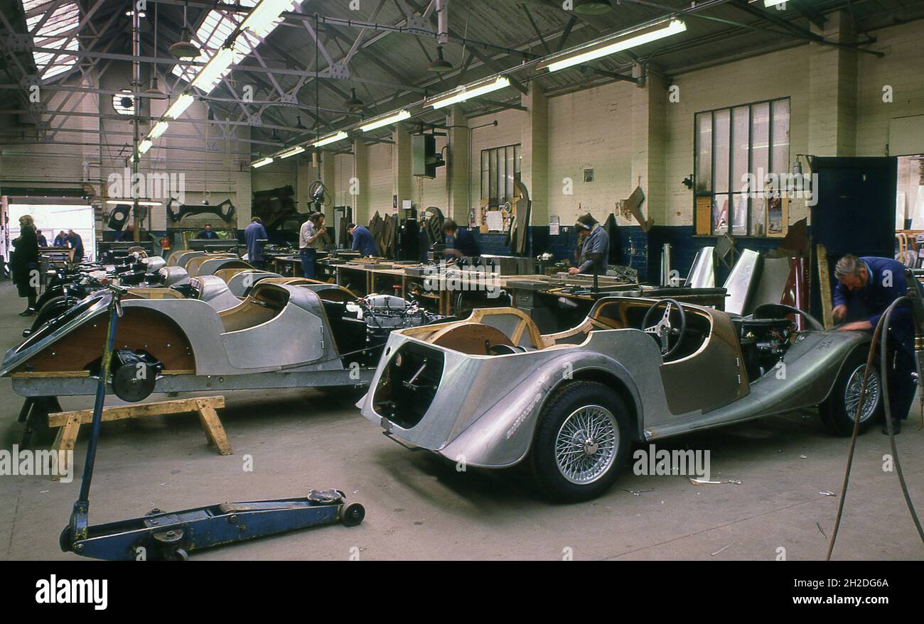 Morgan Motor Company factory Malvern Link UK 1985 Stock Photo - Alamy