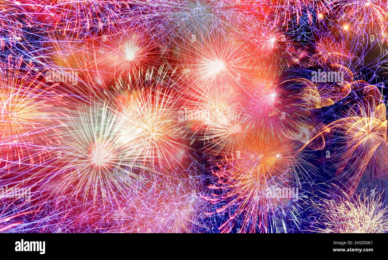 beautiful festive fireworks background for design Stock Photo - Alamy