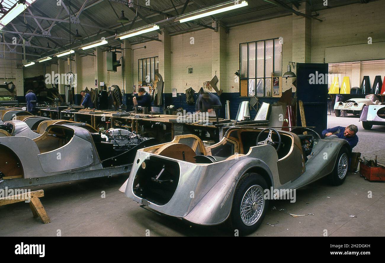 Morgan Motor Company factory Malvern Link UK 1985 Stock Photo - Alamy
