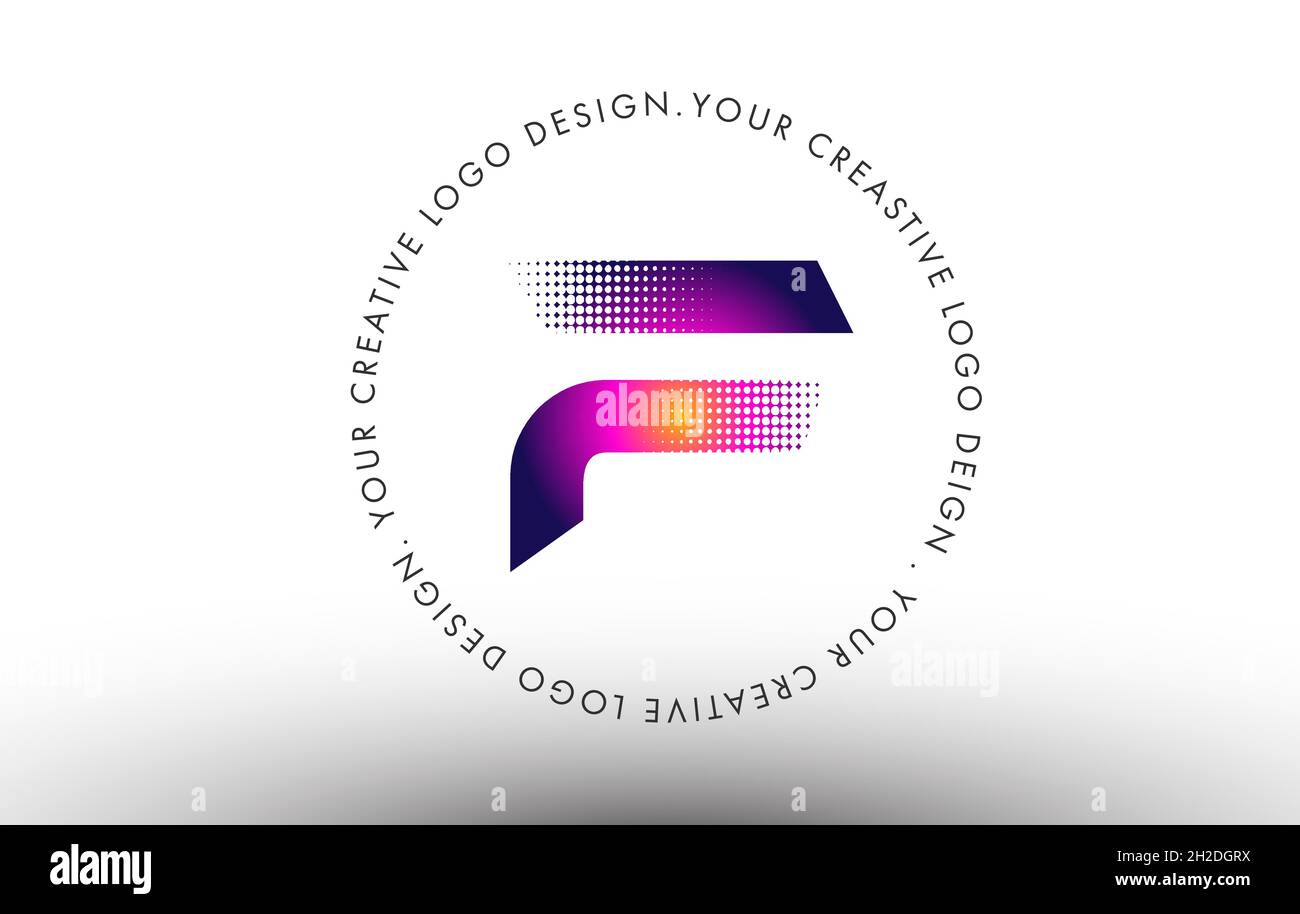 F Dots Letter Logo. F Letter Design Vector Icon Illustration with Dots ...