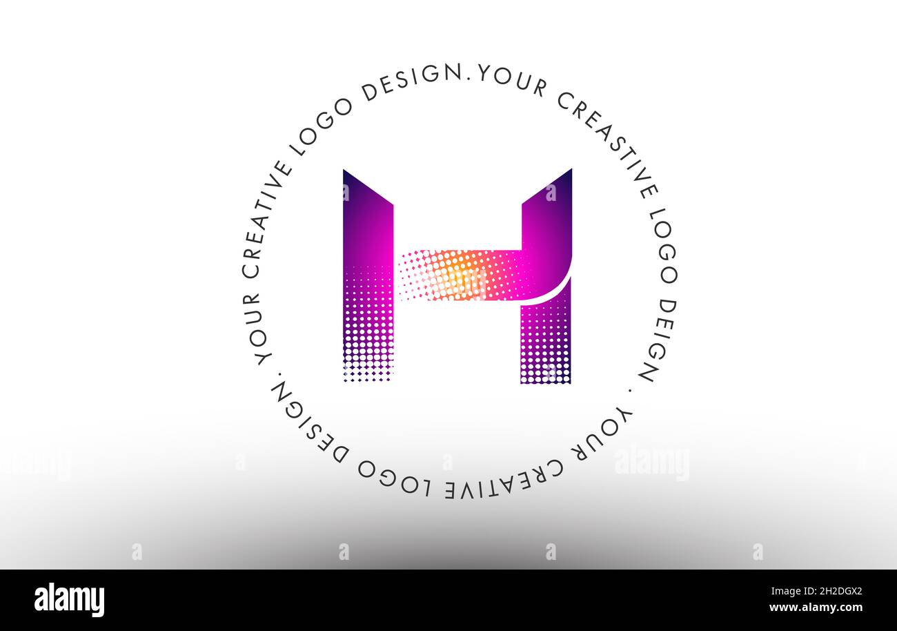 H Dots Letter Logo. H Letter Design Vector Icon Illustration with Dots ...