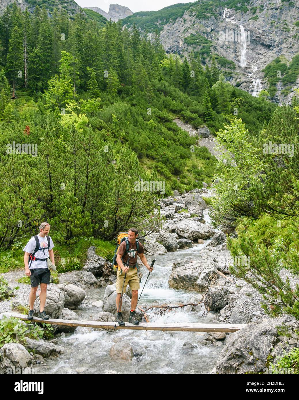 Hiking in tirol mountains near Gramais Stock Photo - Alamy