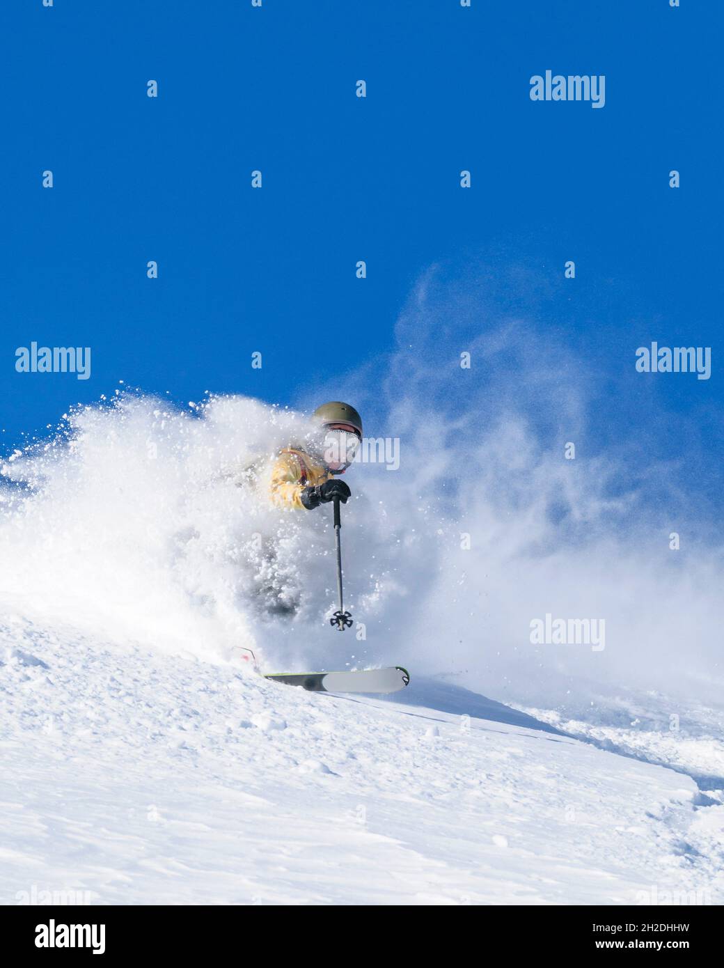 Spectacular skiing in backcountry of Pass Thurn ski resort near ...