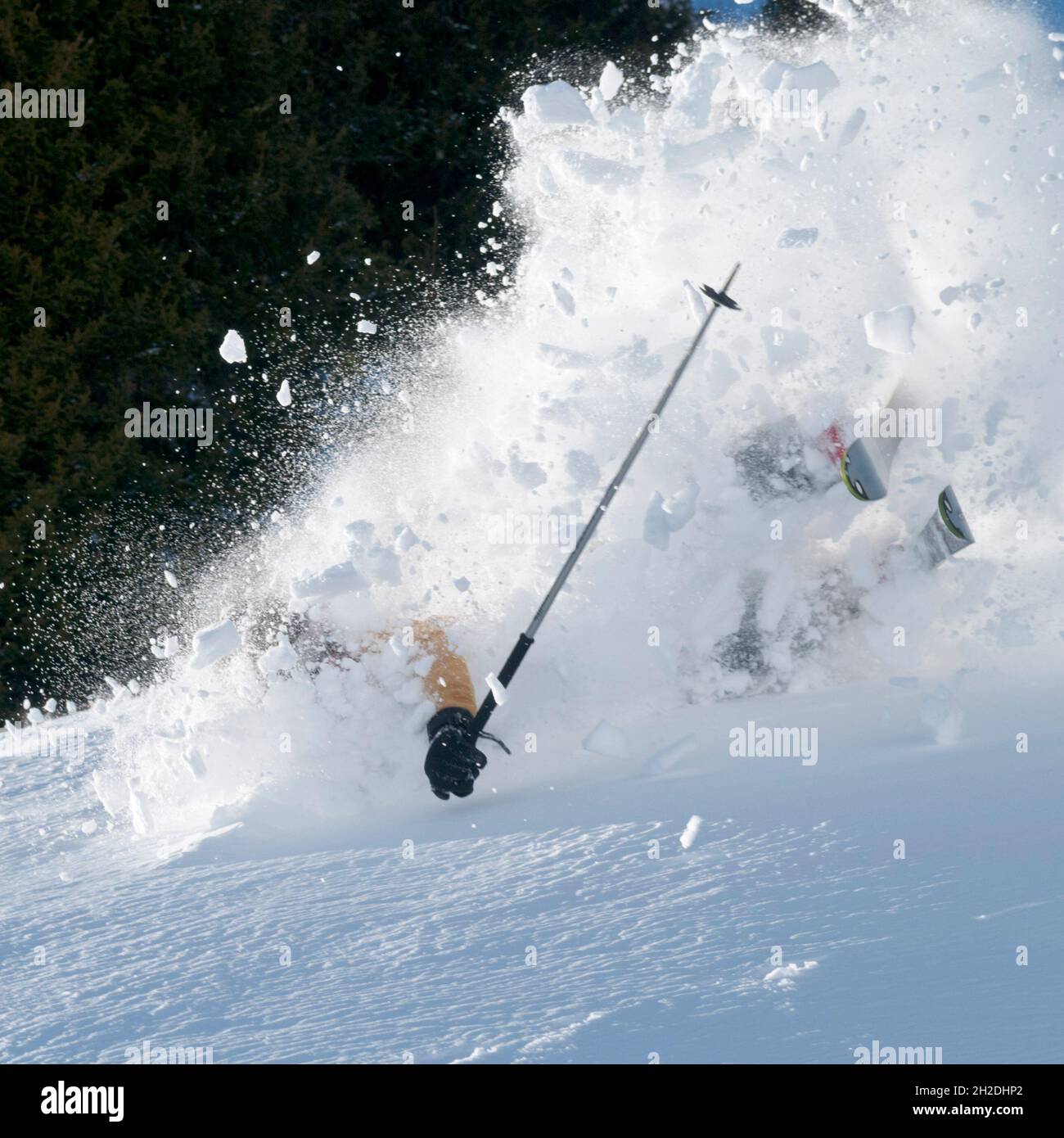 Spectacular skiing in backcountry of Pass Thurn ski resort near ...