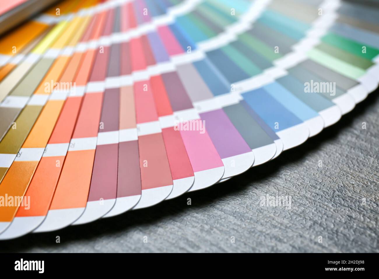 Color palette samples on wooden background Stock Photo - Alamy