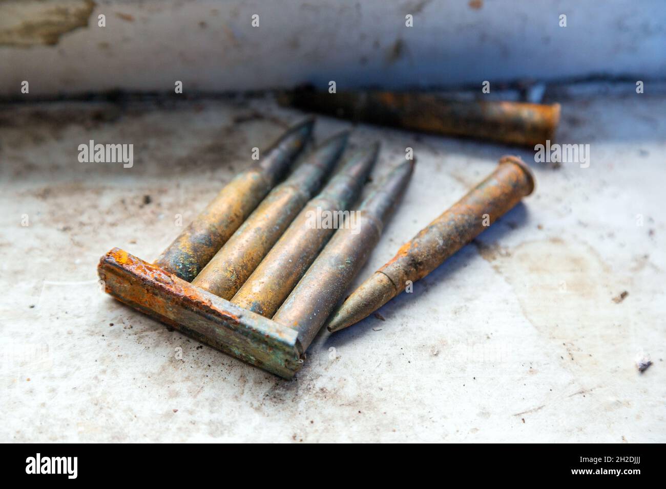 Old rifle bullets, High Bickington, Devon, England, United Kingdom ...