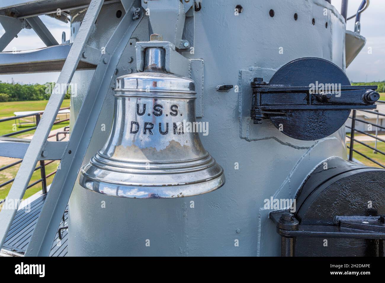 Bell on the USS Drum submarine at the Battleship Memorial Park in ...