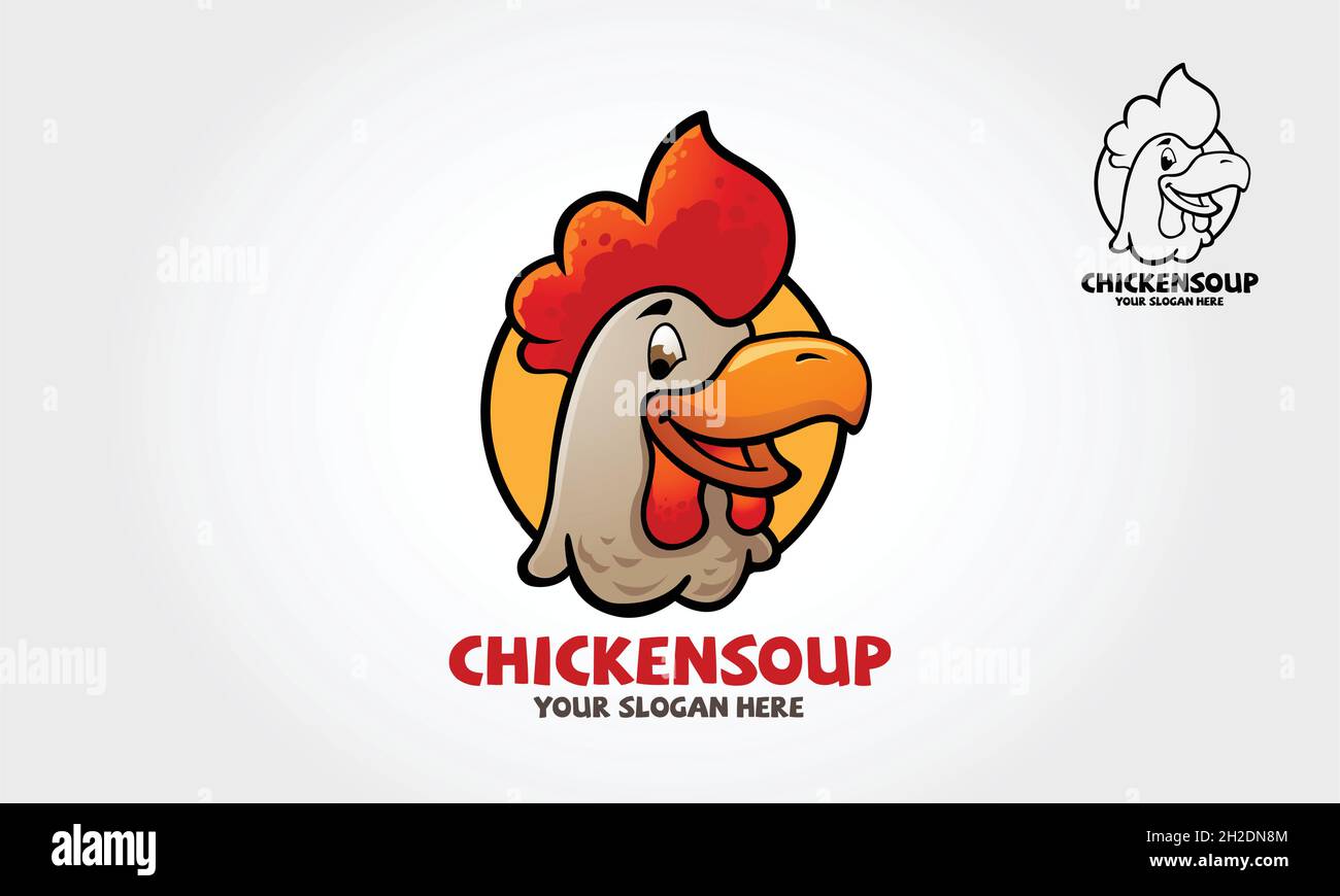 Chicken Soup Vector Logo Illustration. Chicken head logo template Stock ...