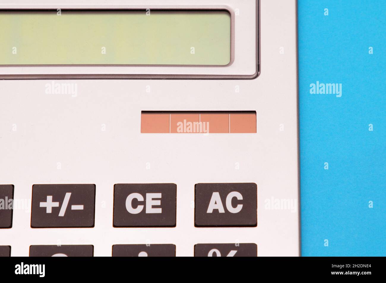 Detail of modern electronic calculator powered by solar cell Stock ...