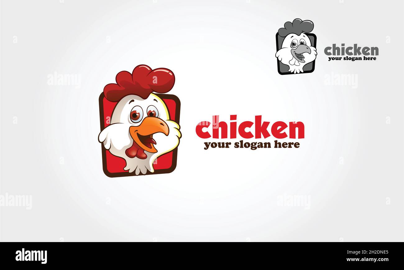 Chicken Logo Cartoon Character. Funny chicken vector logo illustration ...