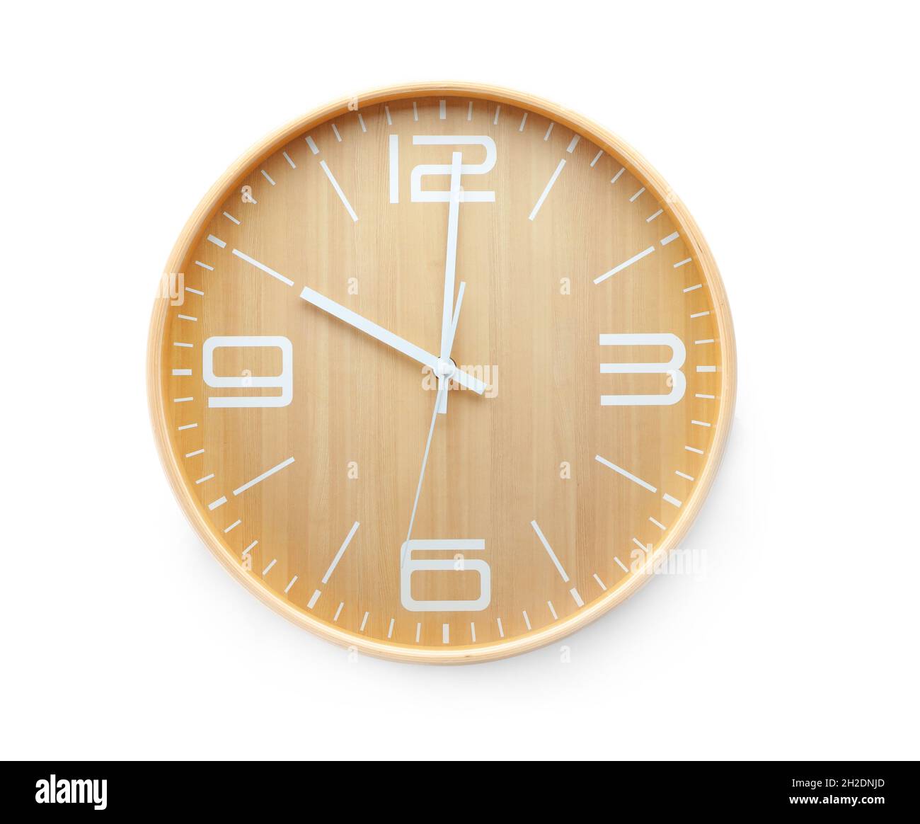 Modern clock on white background. Time management Stock Photo - Alamy