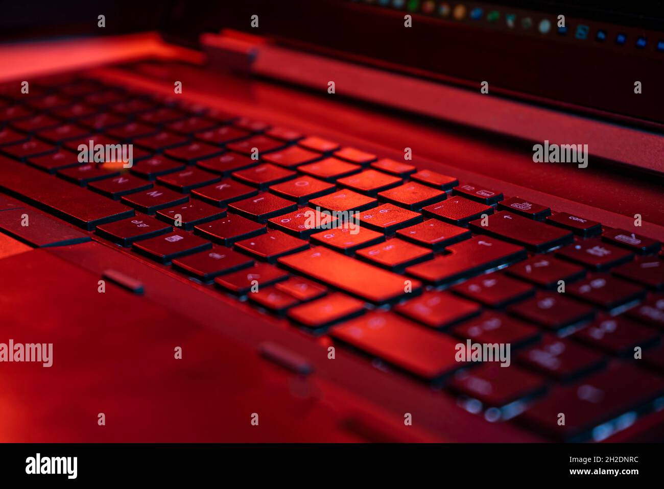 Keyboard background red lights hi-res stock photography and images - Alamy