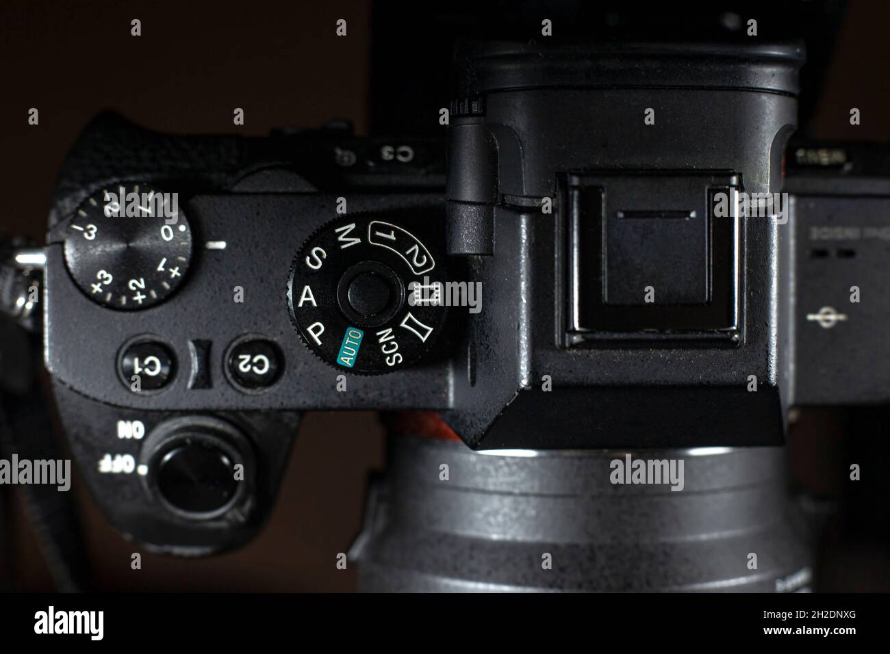 Shutter Speed dial of a digital camera in black background Stock Photo - Alamy