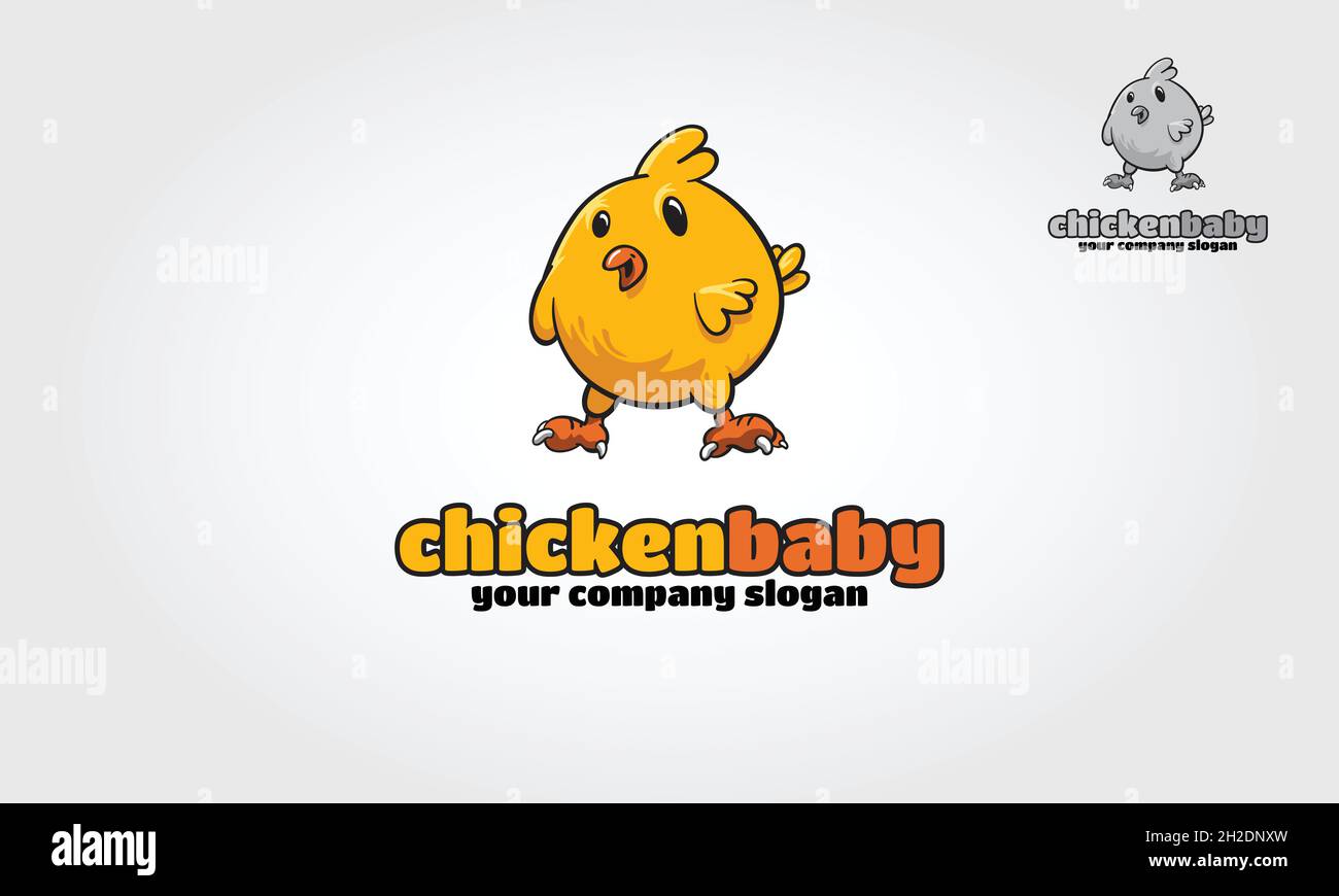 Chicken Baby logo template. Funny cartoon chicken illustration Stock ...