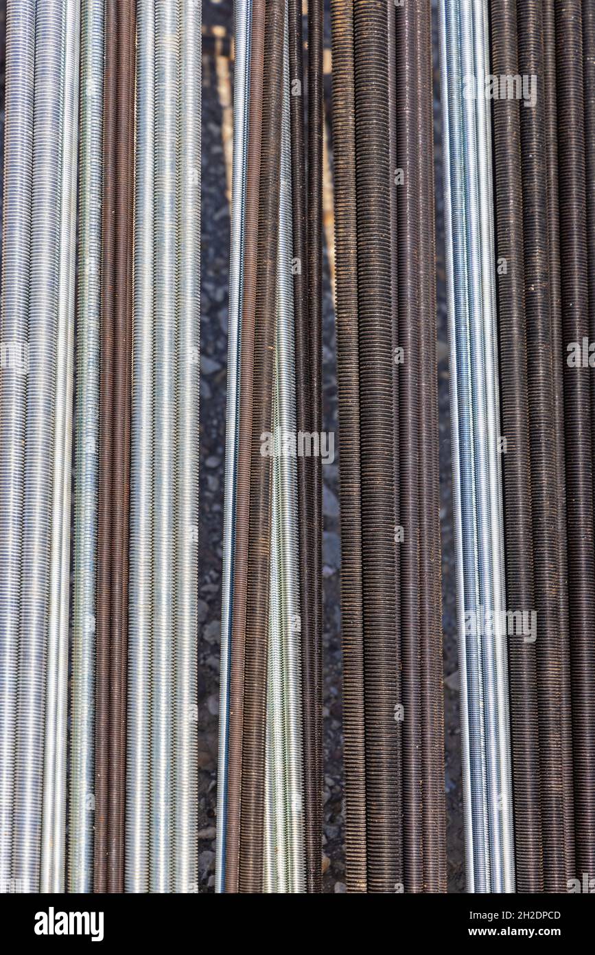 Long Threaded Studs and Rods Hardware Shop Stock Photo - Alamy