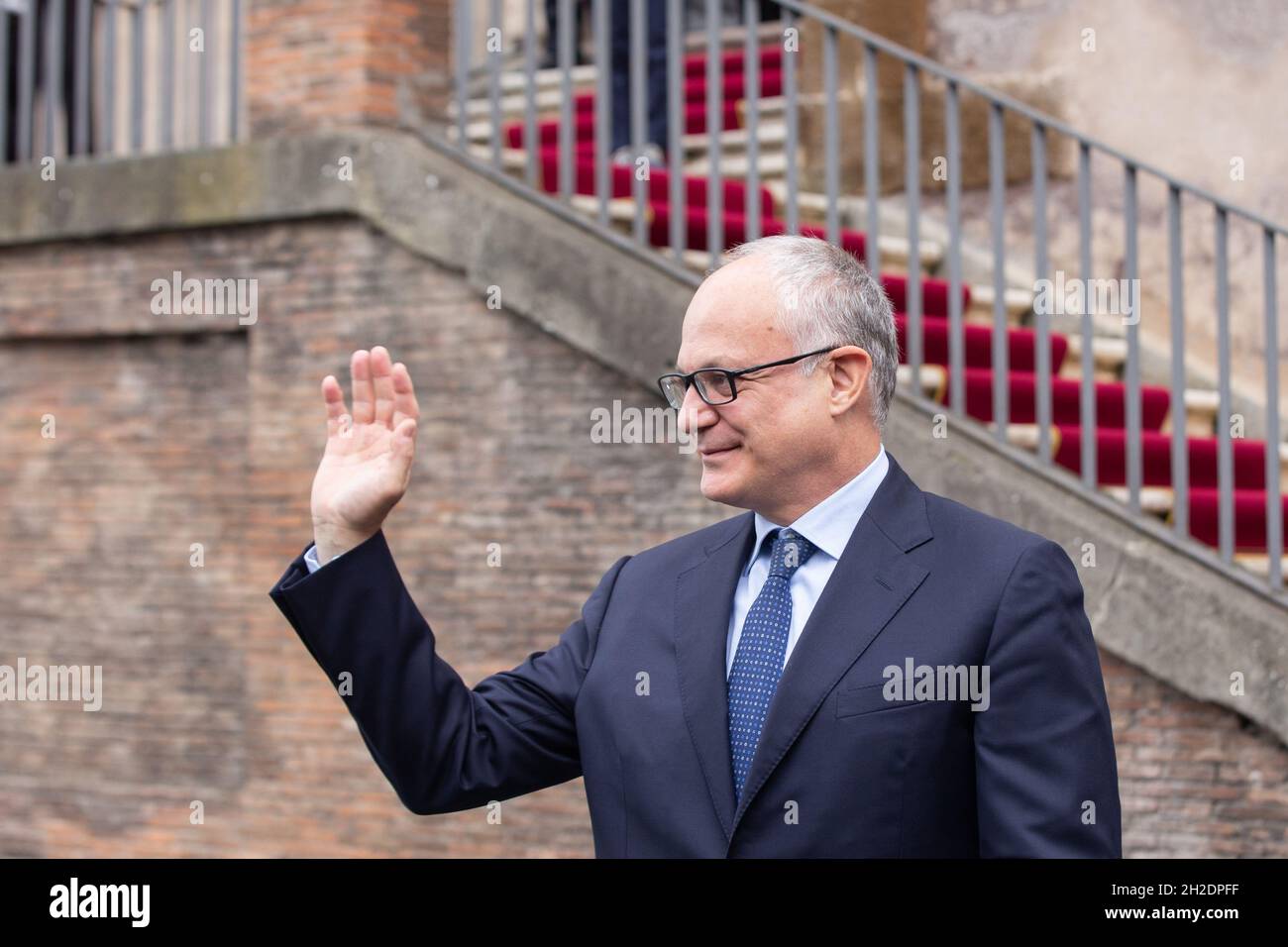 Rome, Italy. 21st Oct, 2021. New Mayor of Rome Roberto Gualtieri ...
