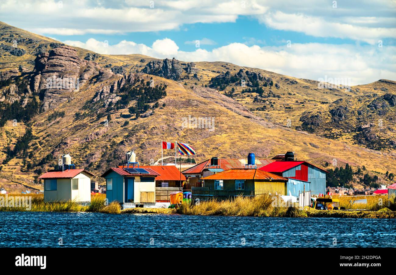 Uros Floating Islands on Lake Titicaca in Peru Stock Photo - Alamy