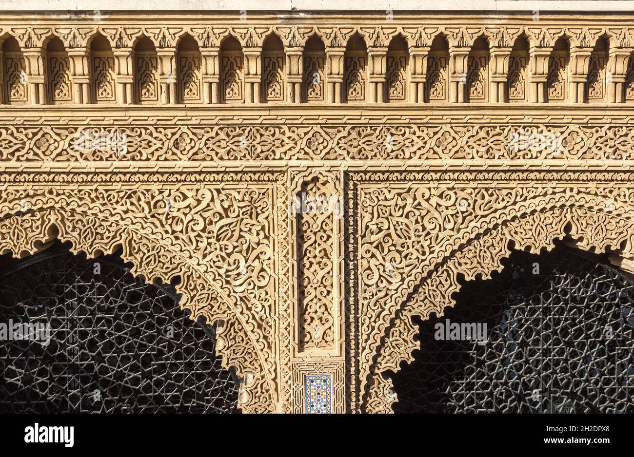 Door details of Moroccan architecture style with flower patterns Stock ...