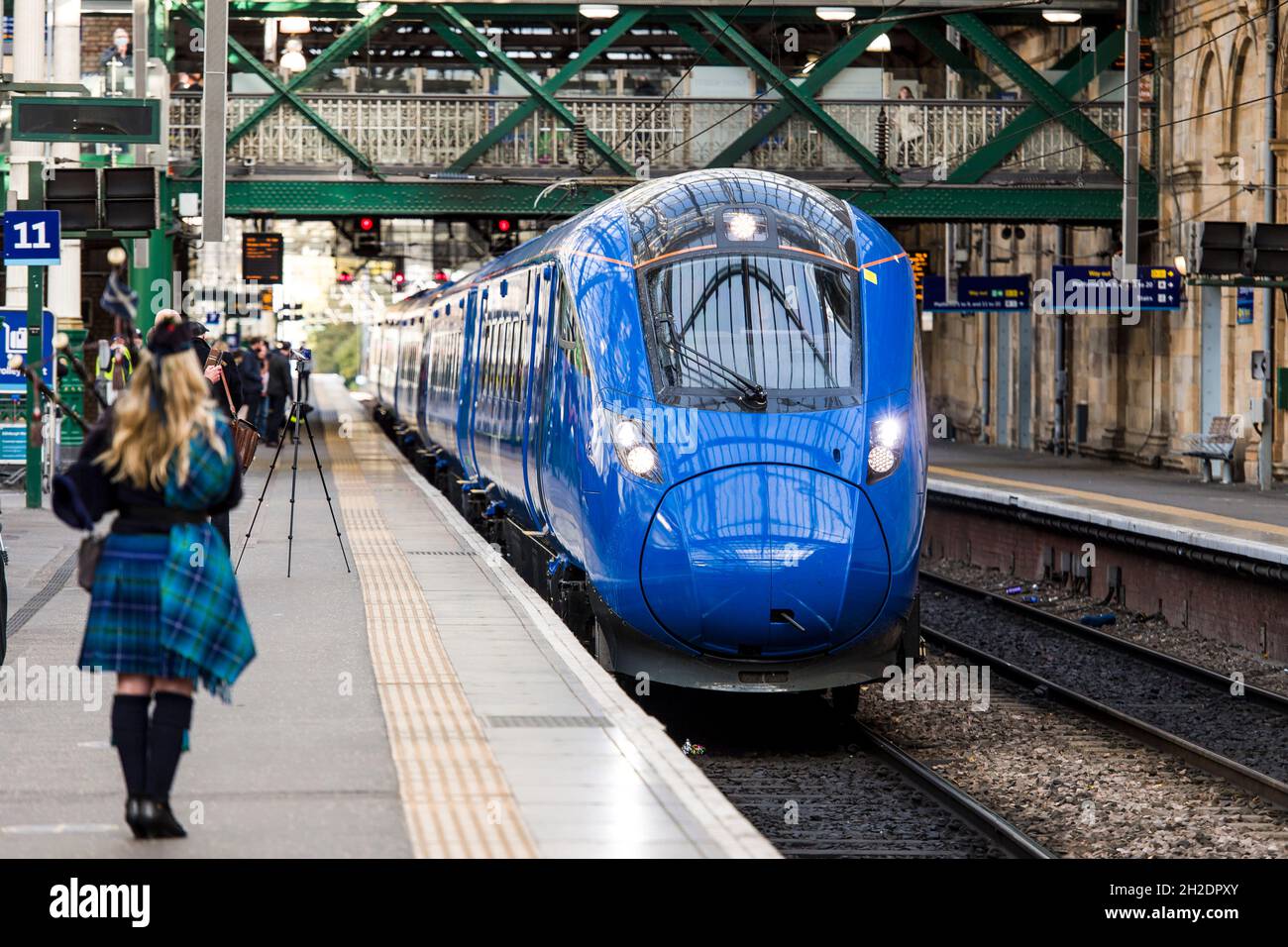 EDITORIAL USE ONLY General views as the new Lumo train service ...