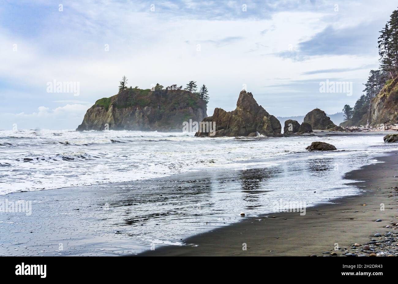 A panorama shot of Ruby Beach in Washington State Stock Photo - Alamy