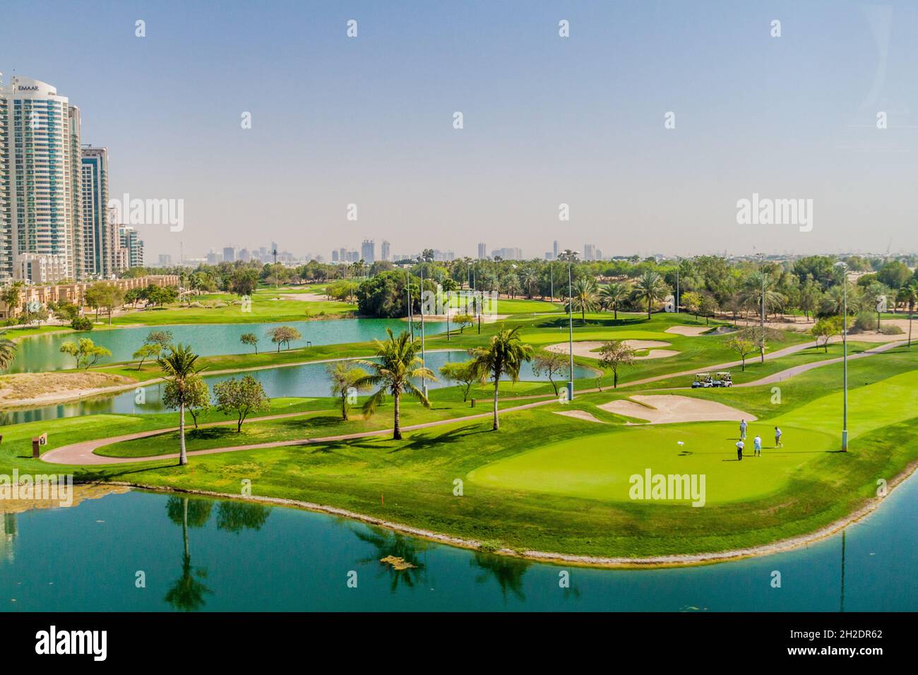 DUBAI, UAE - MARCH 10, 2017: View of Emirates Golf Club, an 36-hole ...