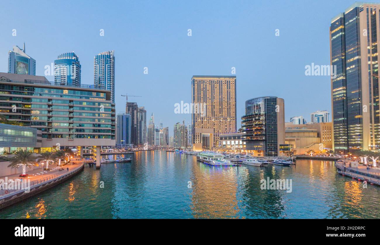 Panorama of Dubai Marina, UAE Stock Photo - Alamy