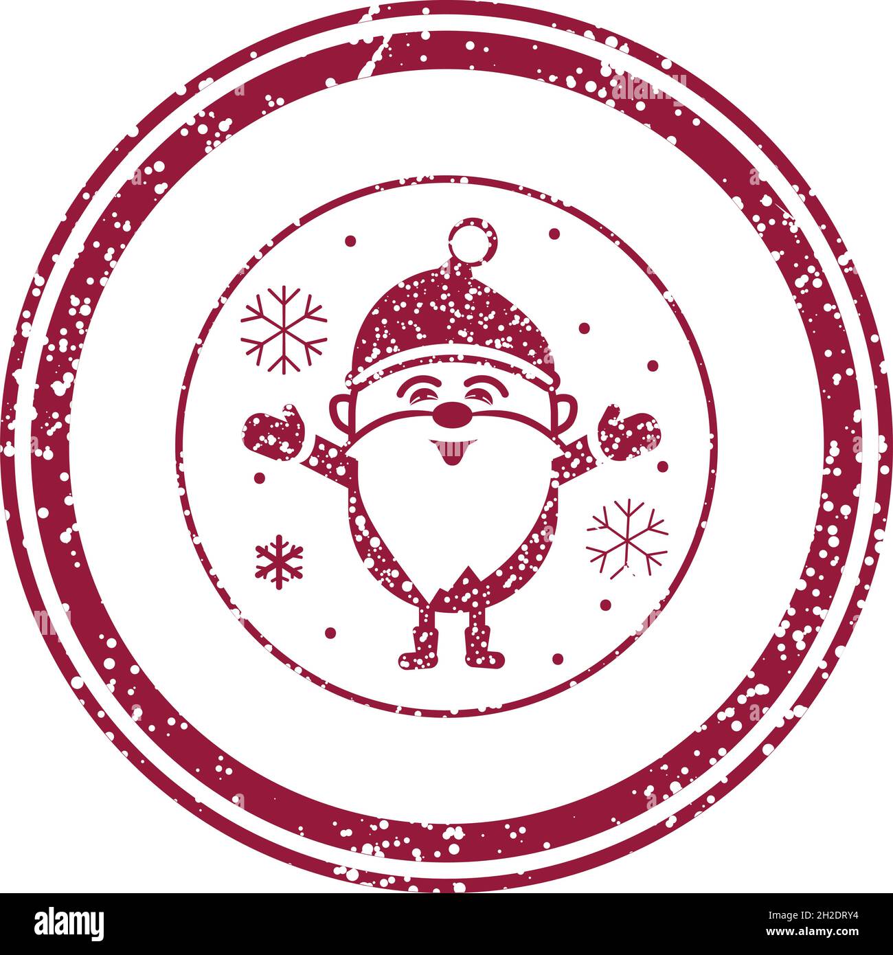 Stamp with Santa Claus. Christmas grunge stamp vector illustration ...