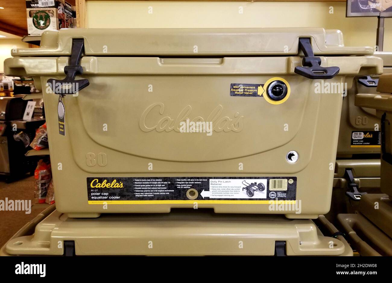 Newark, Delaware, U.S.A - June 14, 2021 - A light tanned cooler made by ...