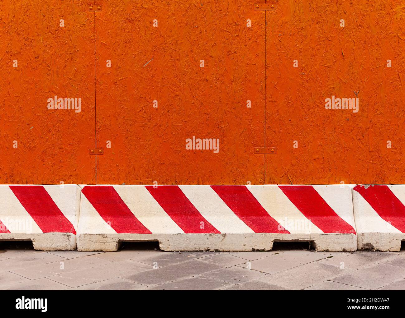 View of the Orange Barrier Danger Zone Stock Photo - Alamy